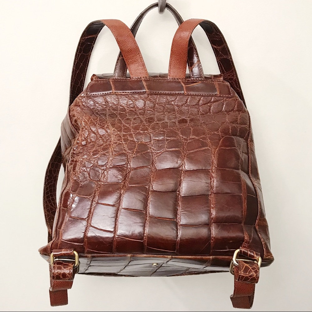 Helene Crocodile Alligator Skin Backpack Italy - Gem